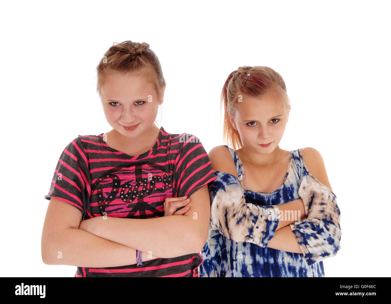 Two sisters mad at each other Stock Photo - Alamy