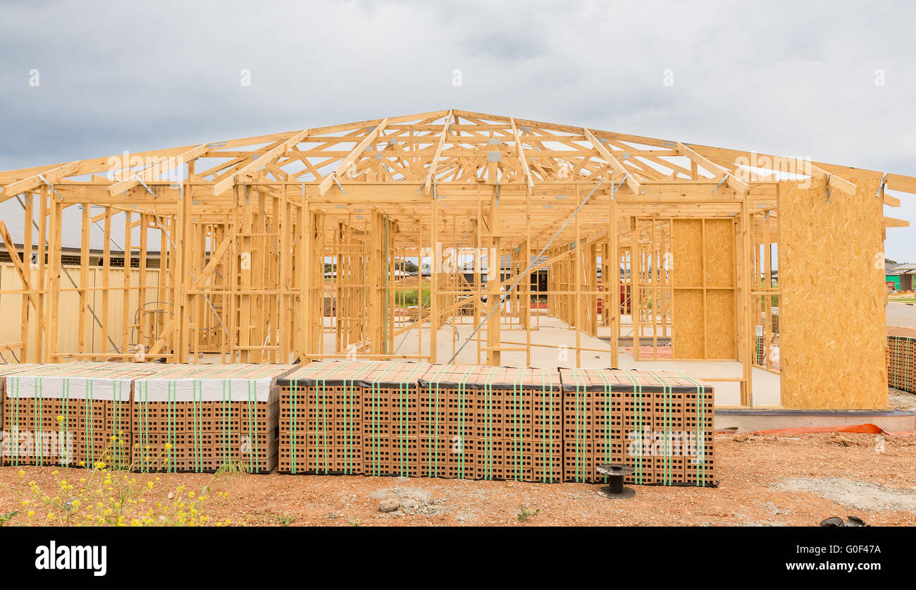 New home construction framing Stock Photo - Alamy