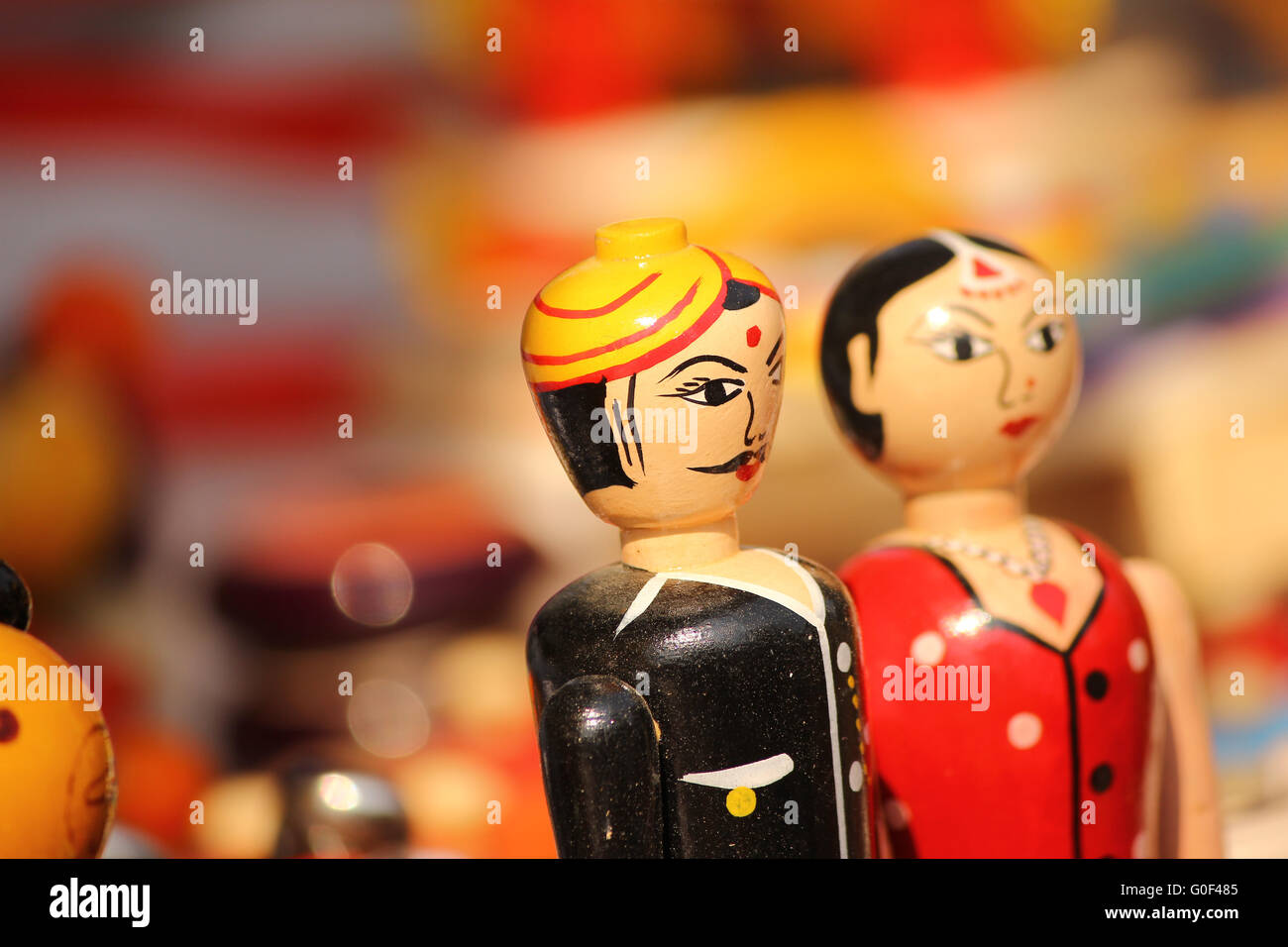 colorful couple clay dolls Stock Photo - Alamy