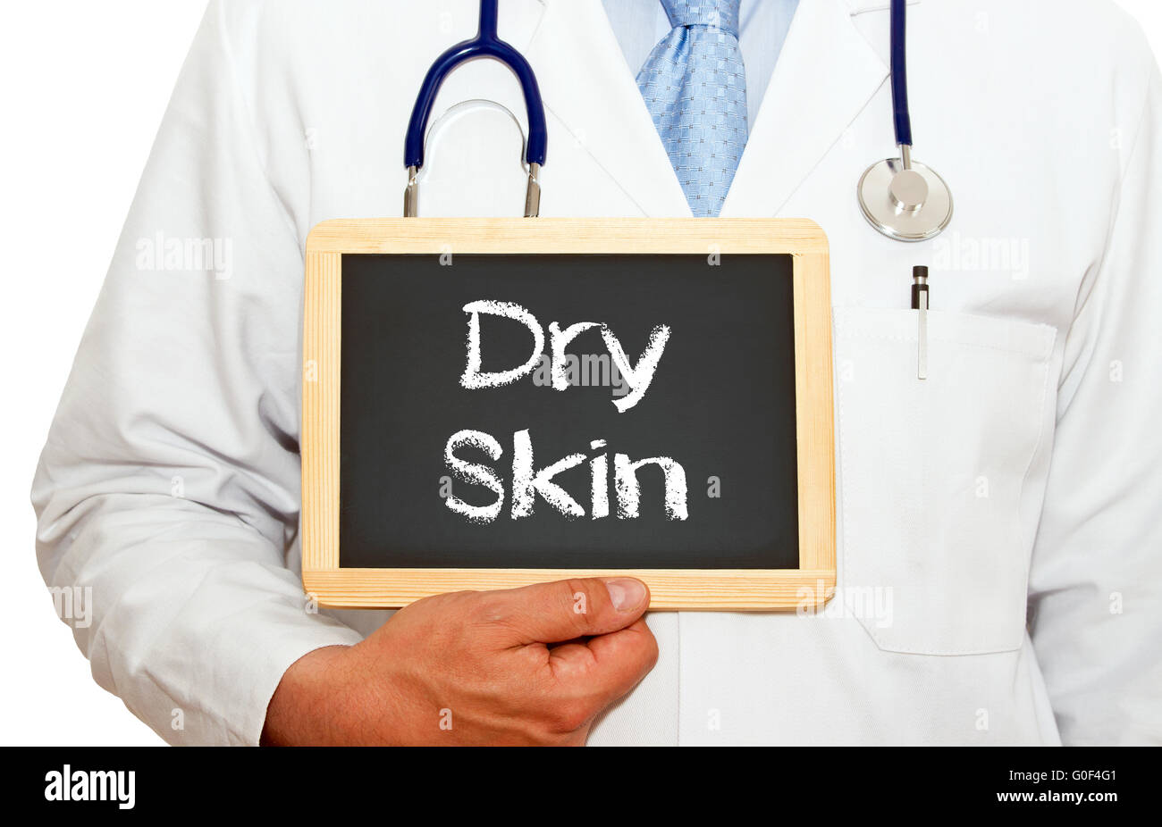 Dry Skin - Doctor with chalkboard Stock Photo - Alamy