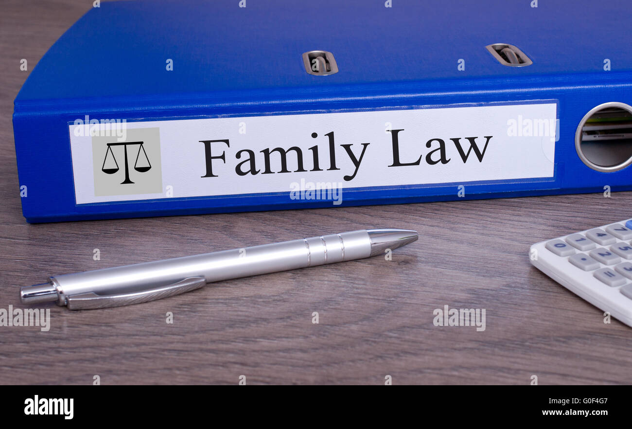 Family Law blue binder in the office Stock Photo - Alamy