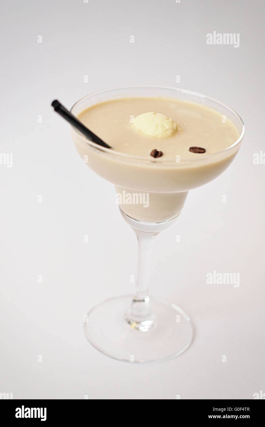 bellissimo cocktail ice cream and coffee isolated on a white background ...