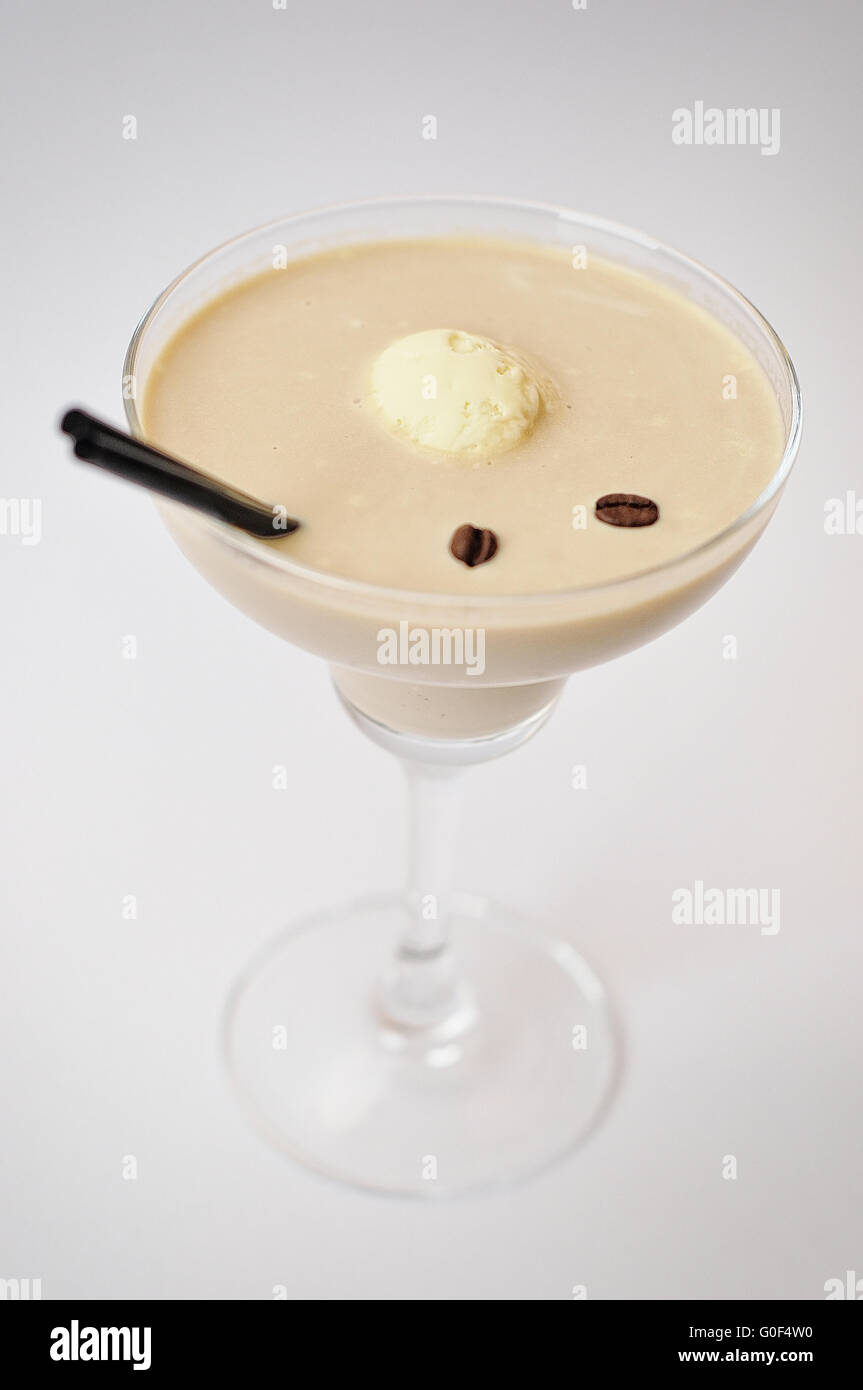 bellissimo cocktail ice cream and coffee isolated on a white background ...