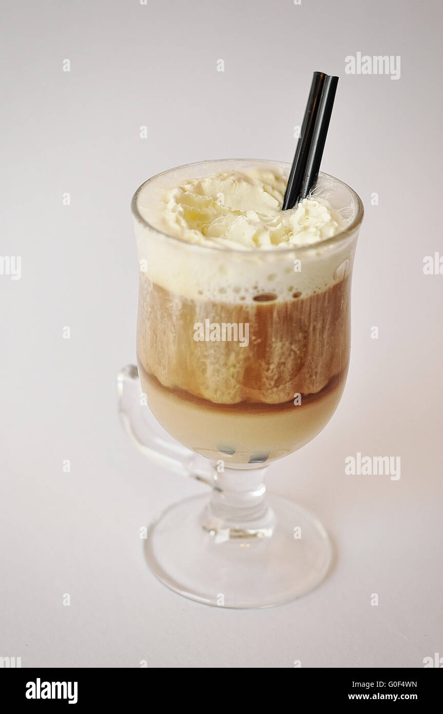 cocktail cream with coffee isolated on a white background Stock Photo ...