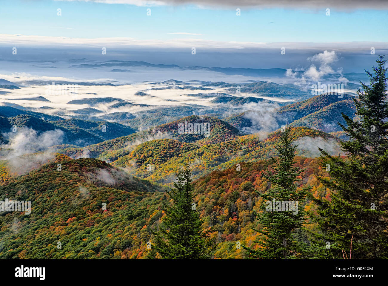 Blue Ridge Parkway National Park Sunrise Scenic Mountains Autumn ...