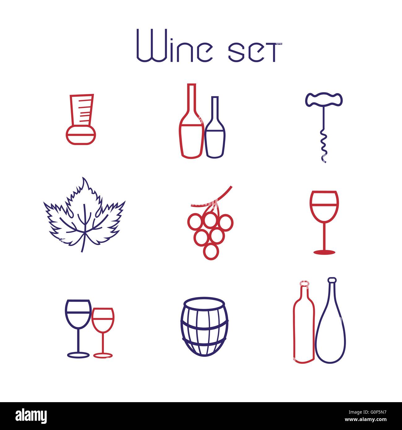 Variety summer wine Stock Vector Images - Alamy