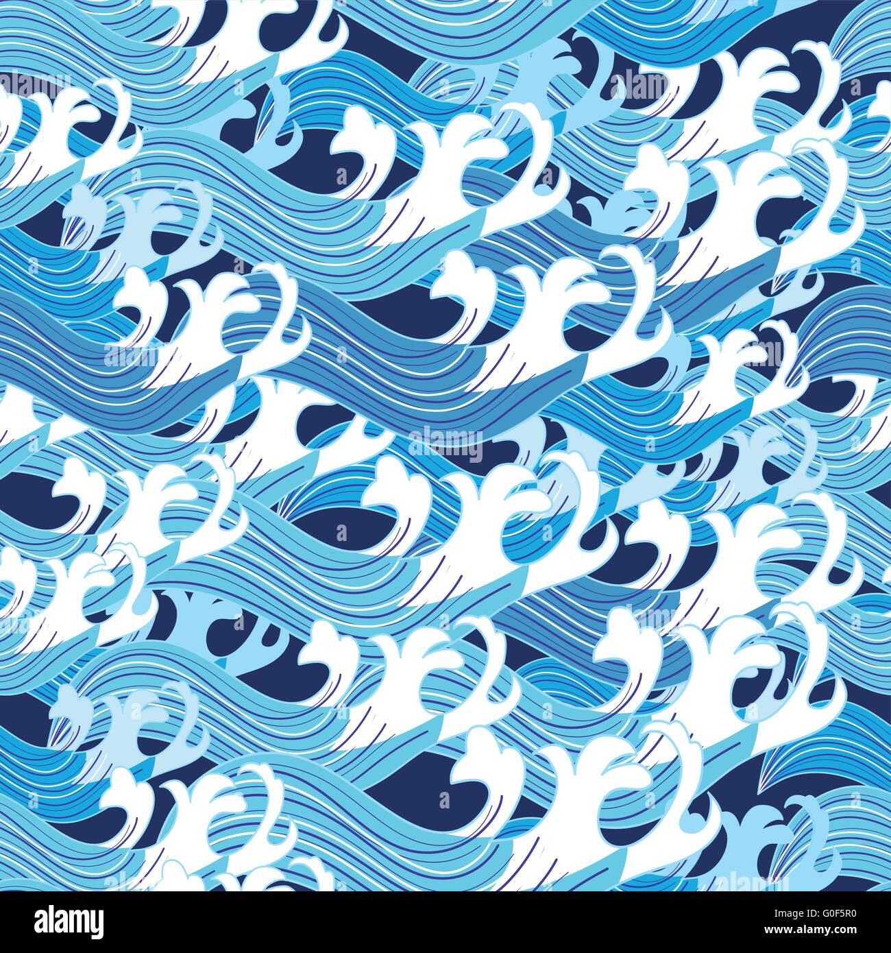 Seamless graphic pattern vector sea waves Stock Vector Image & Art - Alamy