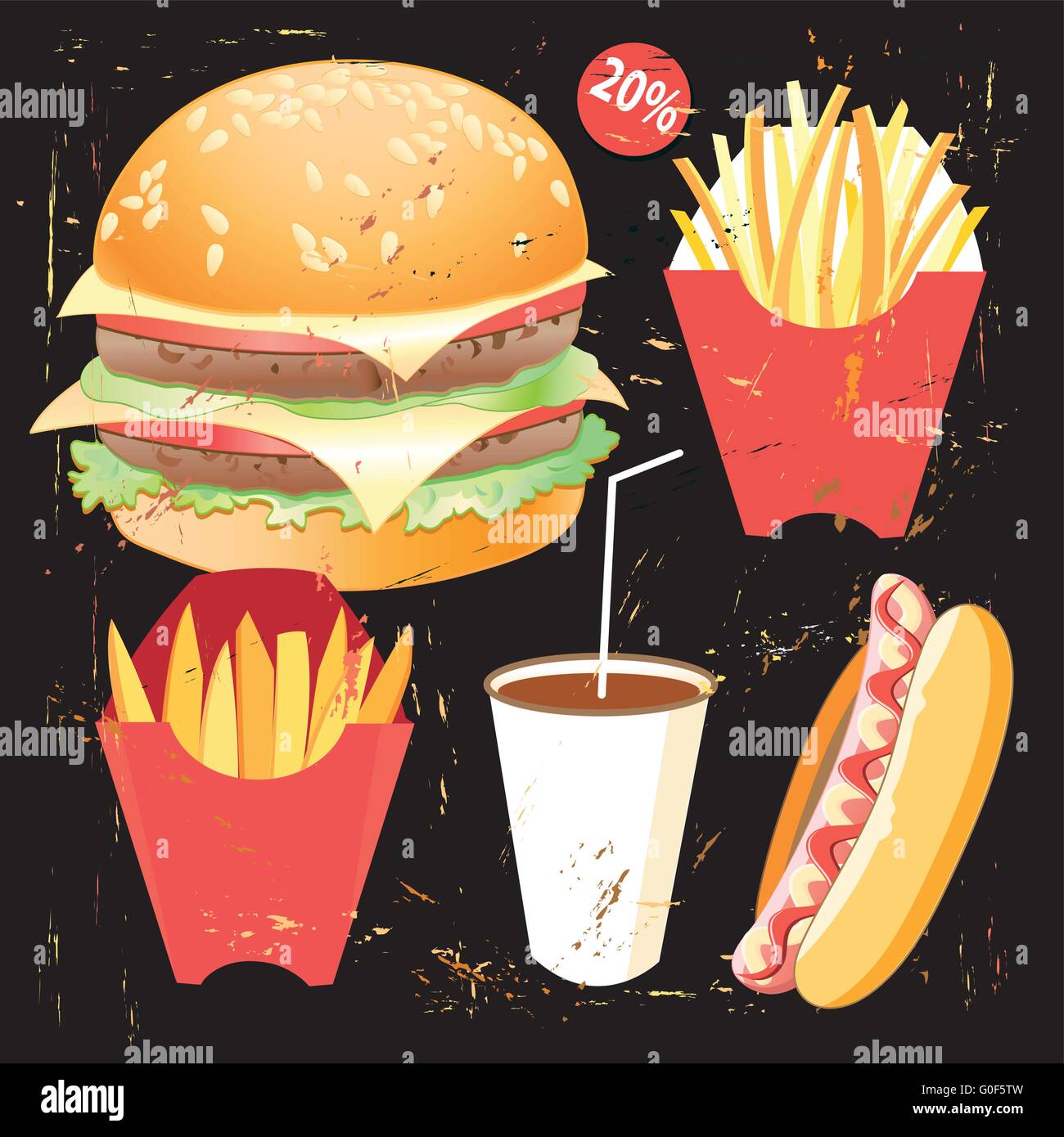 Delicious dish burger french Stock Vector Images - Alamy