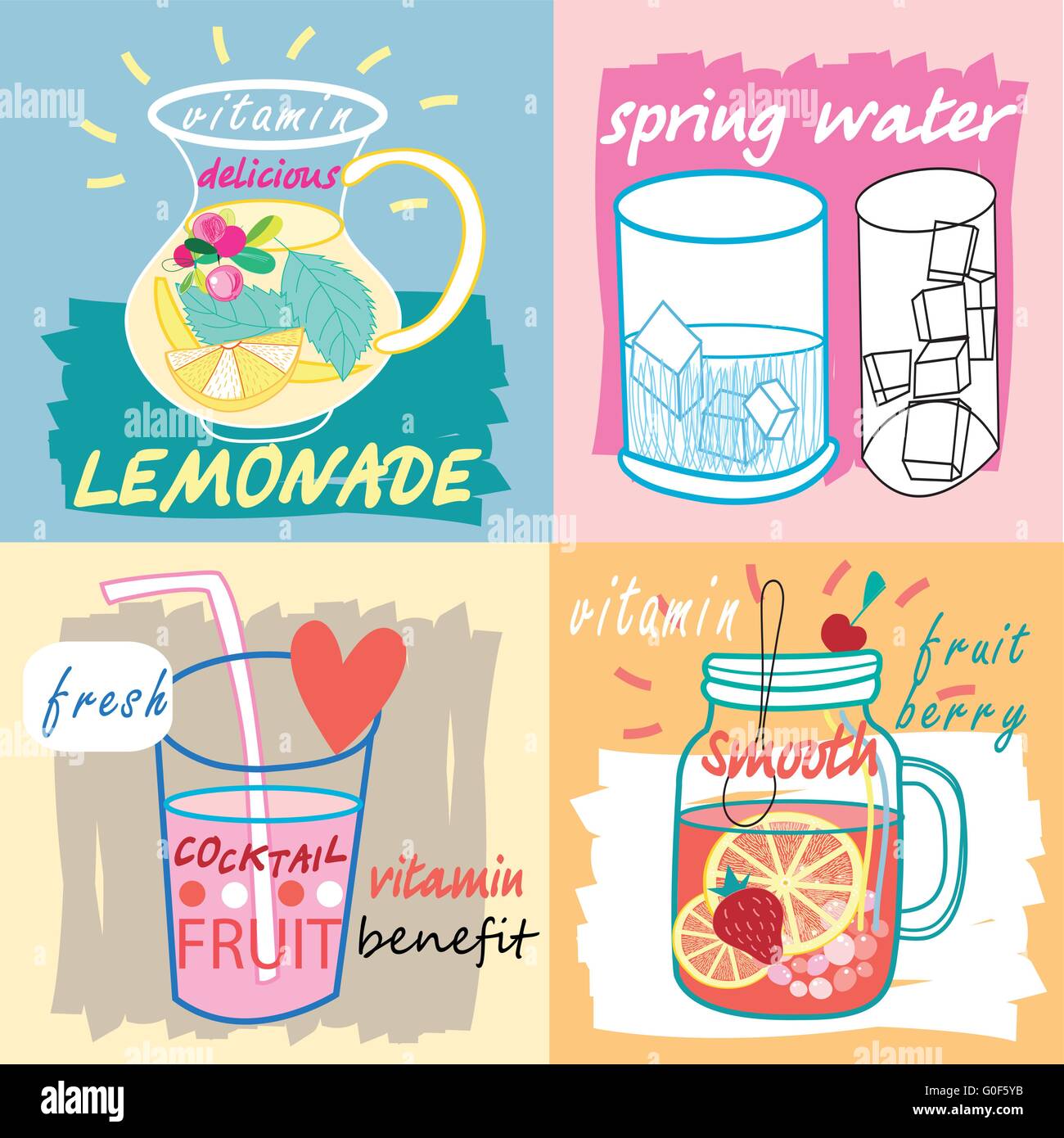 Different fruit drinks Stock Vector Image & Art - Alamy