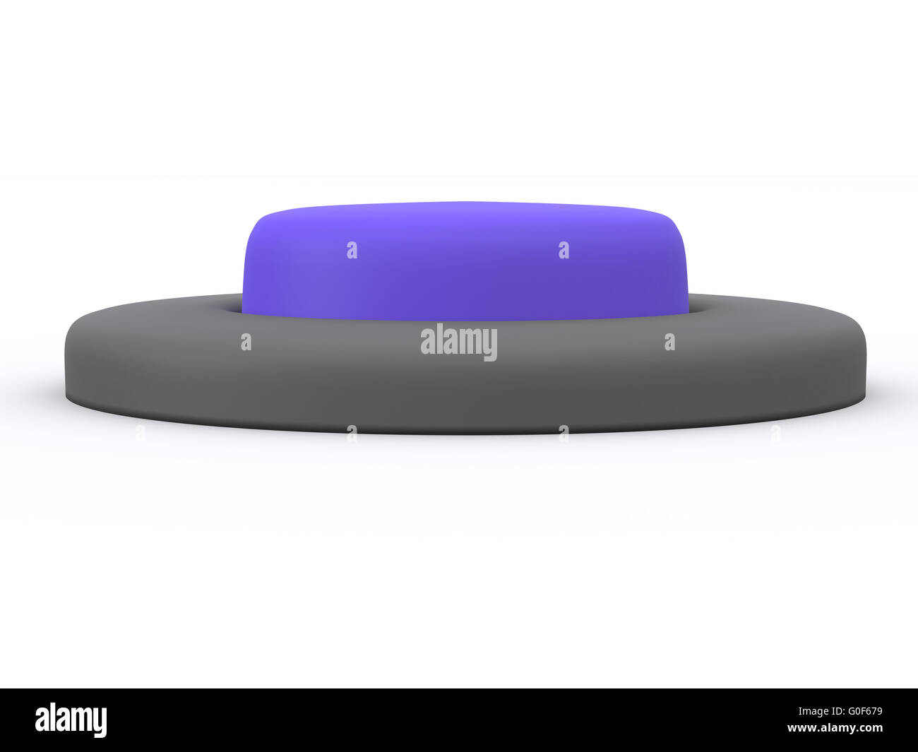 round blue button isolated on white background. 3D icon Stock Photo - Alamy