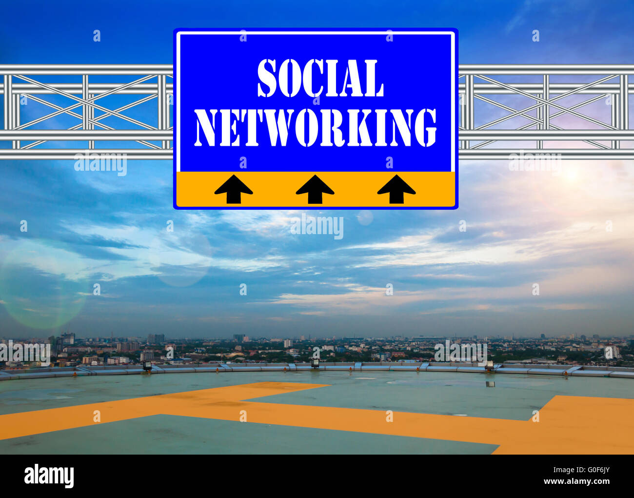 Blue Route Sign concept Stock Photo - Alamy