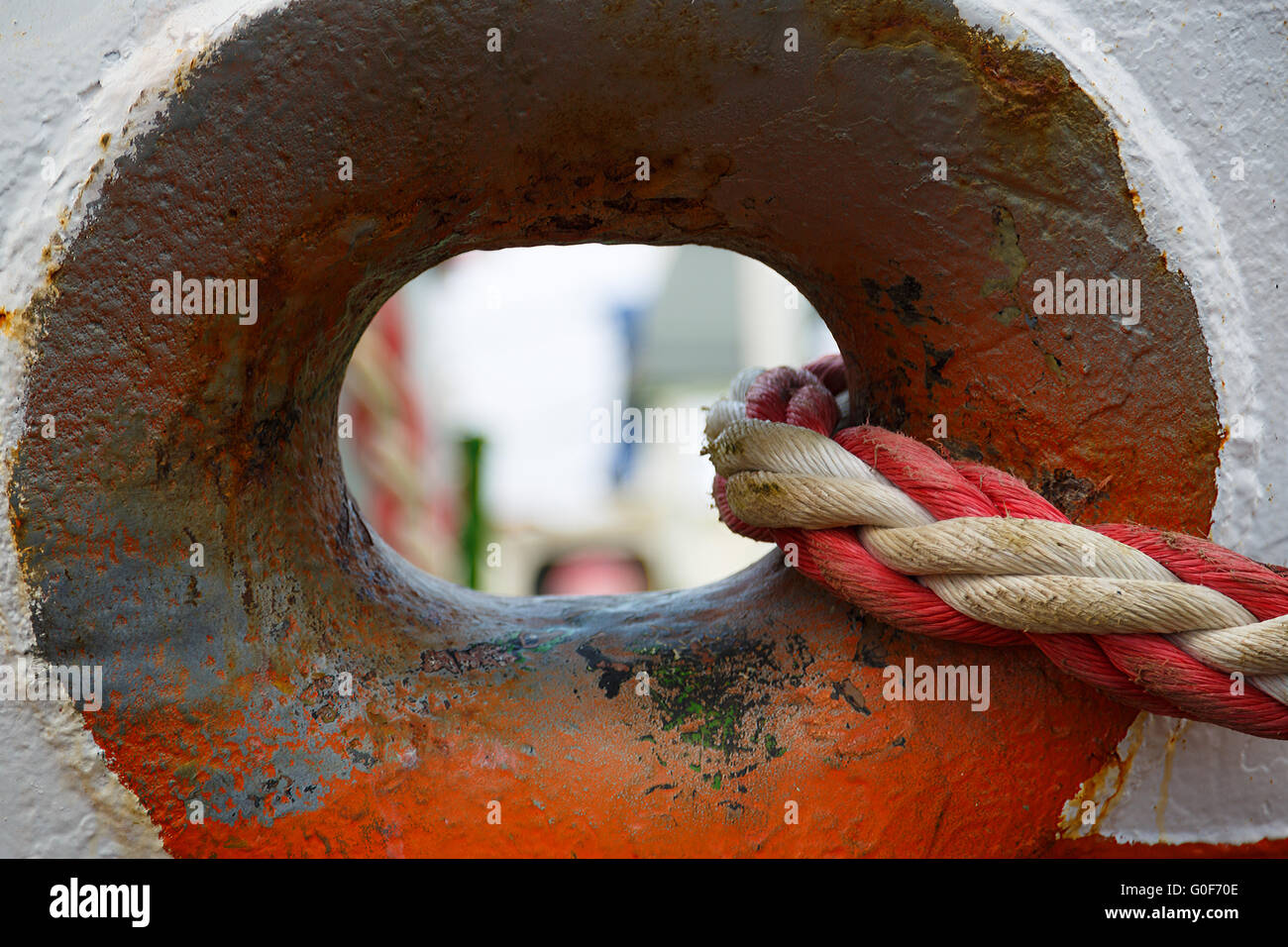 Hawse hole with dew Stock Photo - Alamy