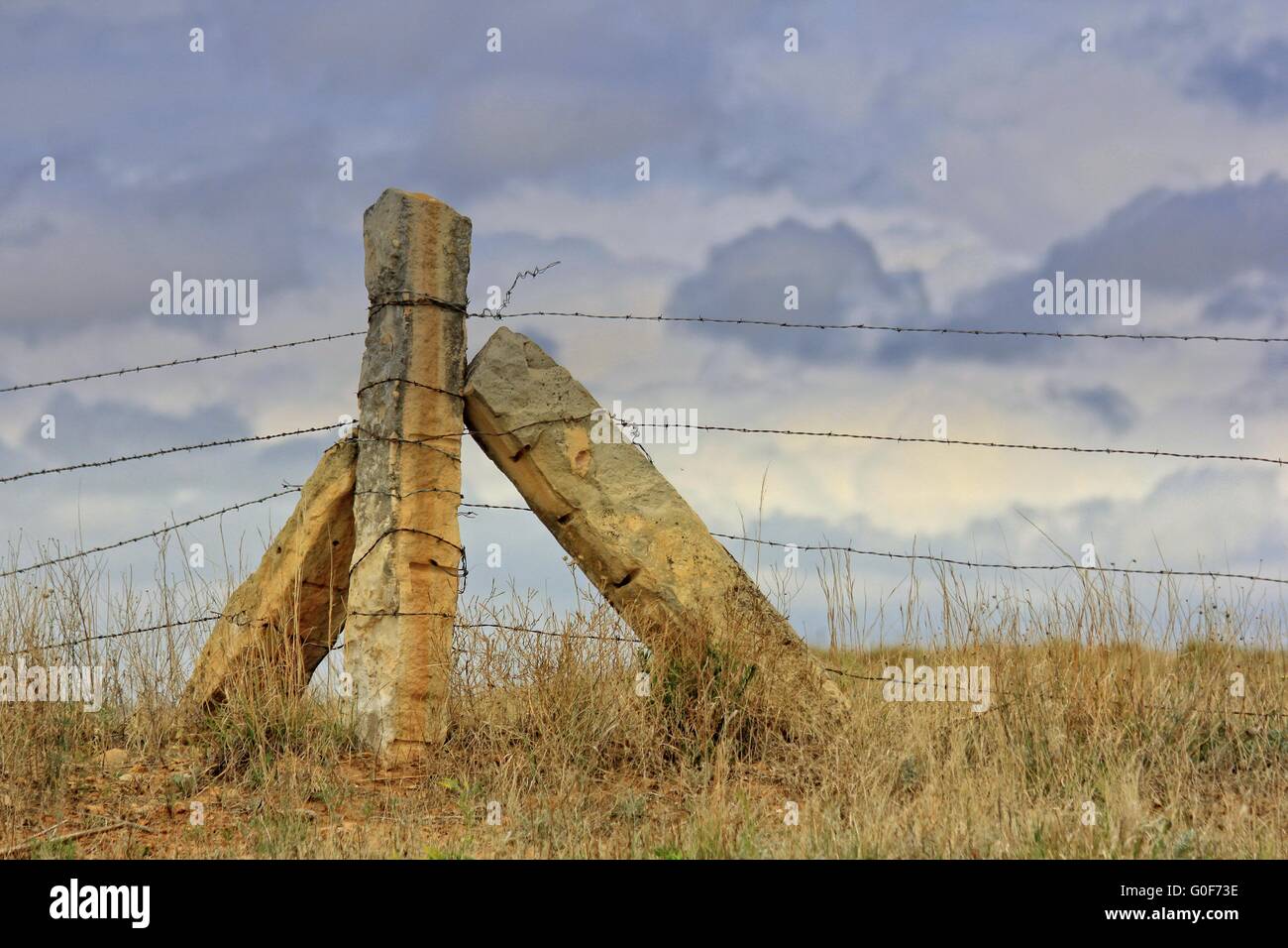 Kansas Country Corner Limestone Post Stock Photo - Alamy