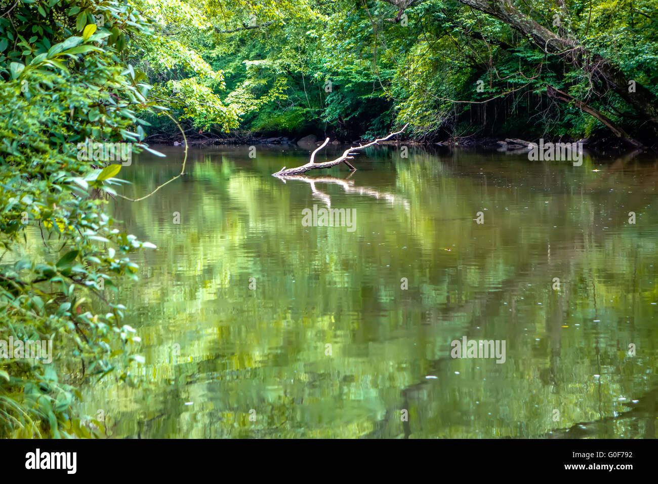 broad river water flow through blue ridge mountains Stock Photo - Alamy