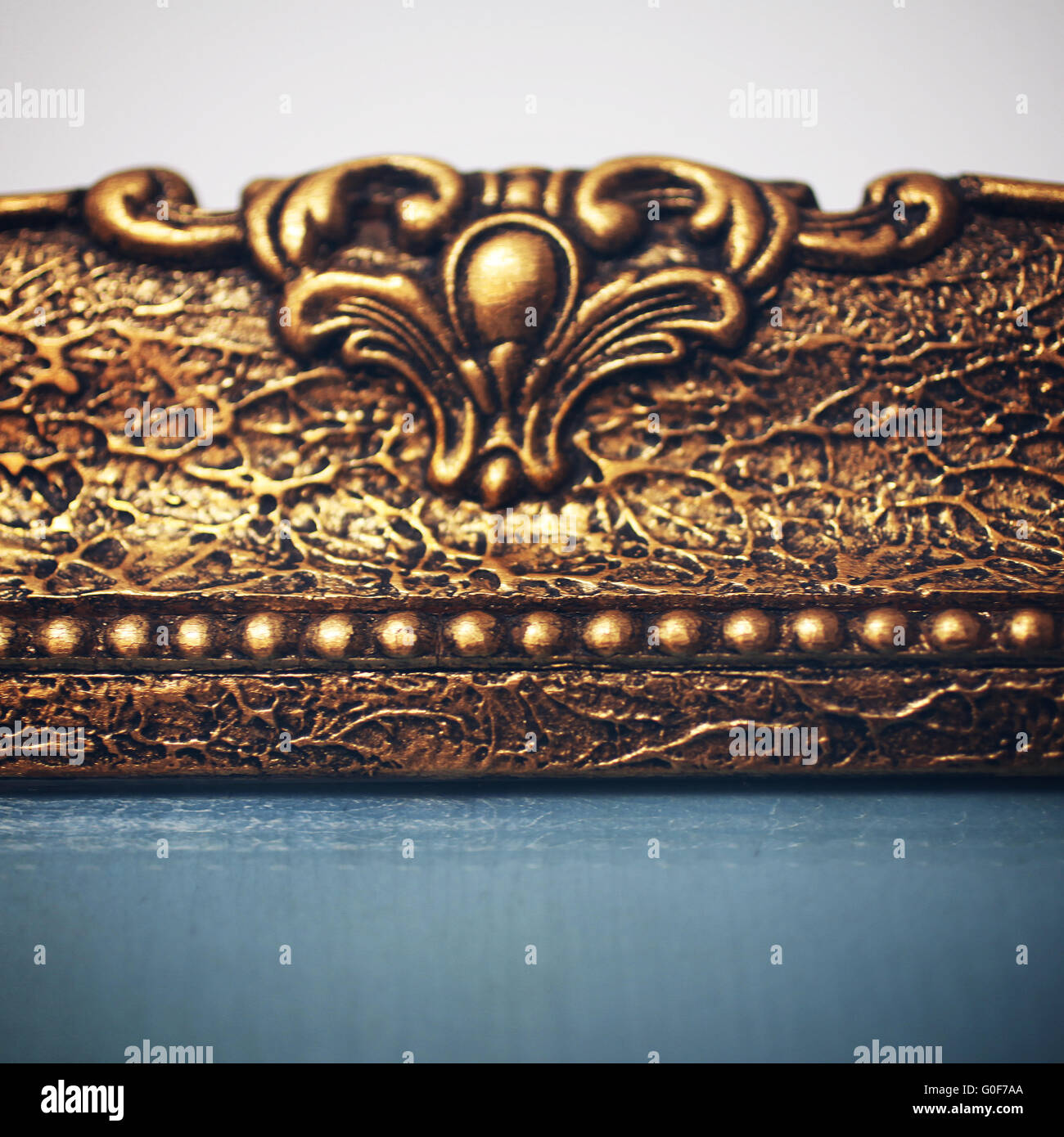 Detail of an antik gold picture frame Stock Photo - Alamy