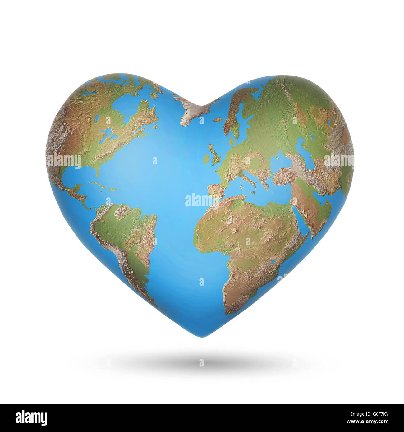 A world globe in the shape of a heart Stock Photo - Alamy
