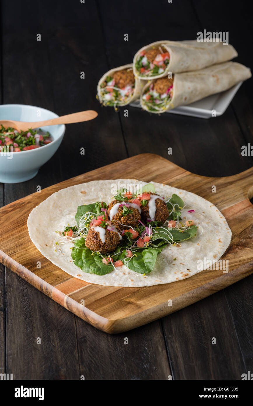 Spinach Falafel Wrap High Resolution Stock Photography and Images - Alamy