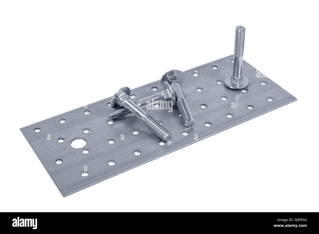 Perforated metal plate furniture screw and nuts Stock Photo - Alamy