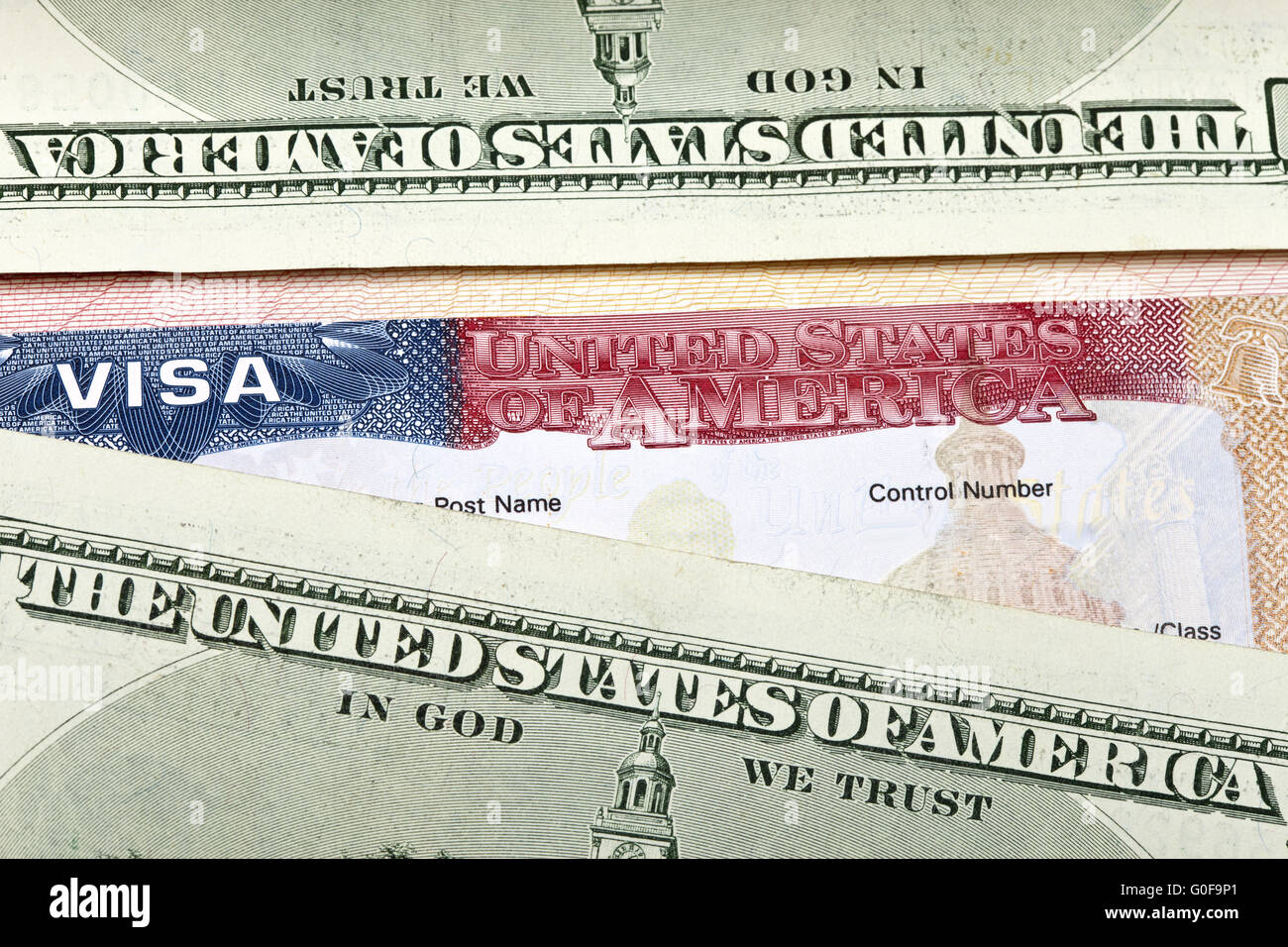 American visa and dollars hi-res stock photography and images - Alamy