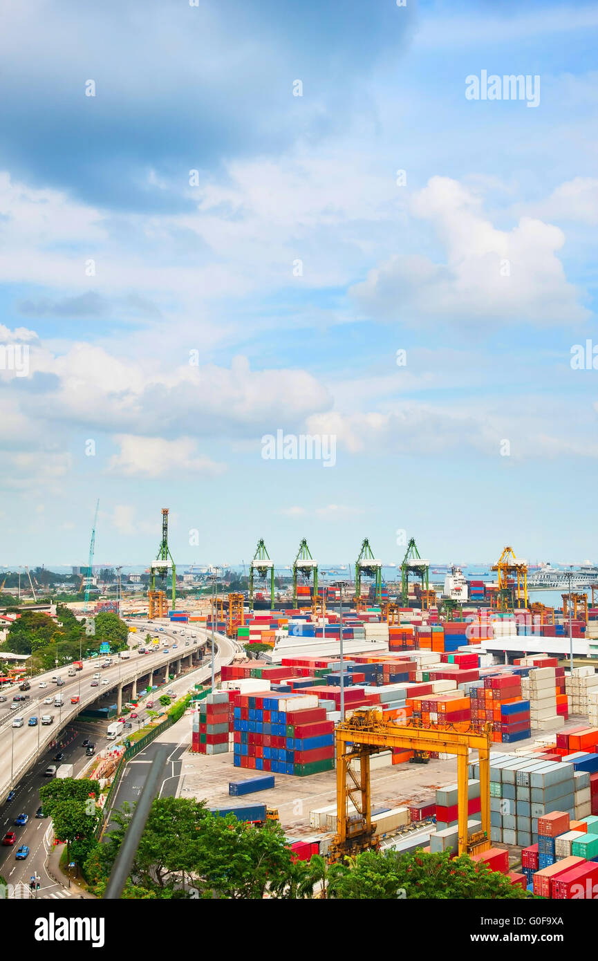 SIngapore industrial port storage Stock Photo - Alamy