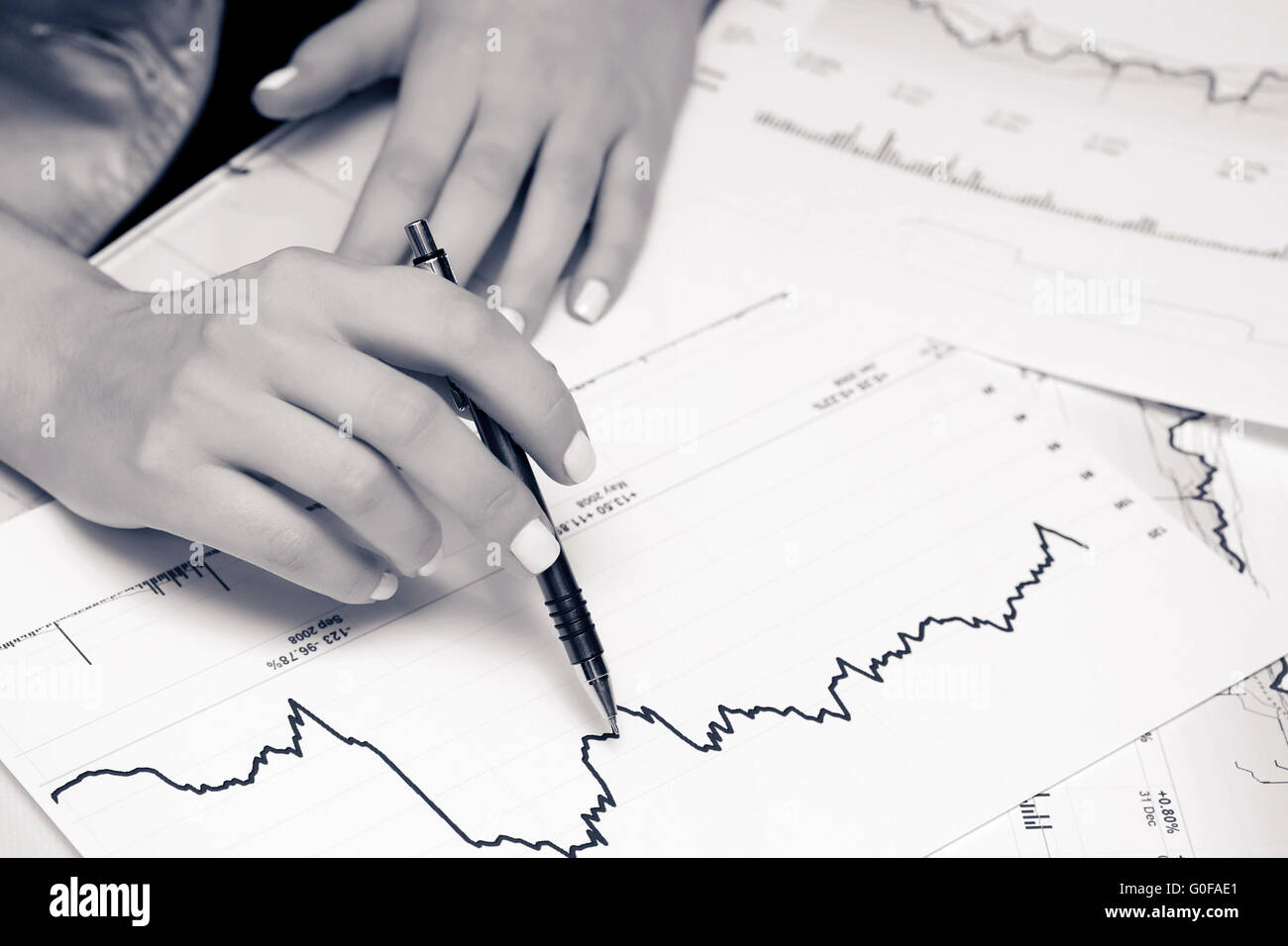 Financial graphs and charts analysis Stock Photo - Alamy
