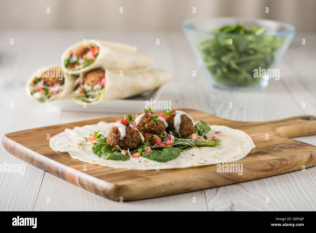 Spinach Falafel Wrap High Resolution Stock Photography and Images - Alamy