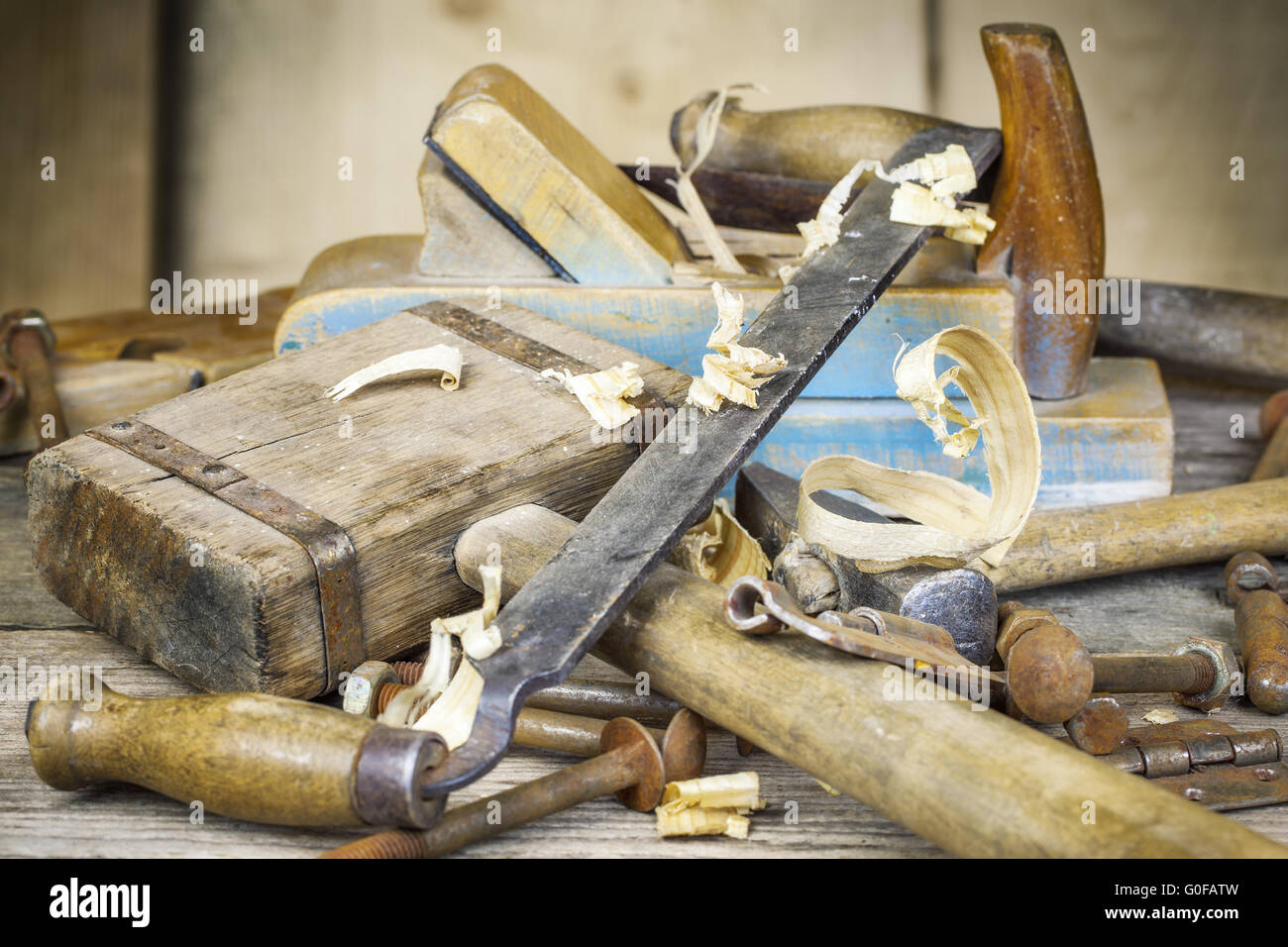 Ancient tools of carpentry hi-res stock photography and images - Alamy