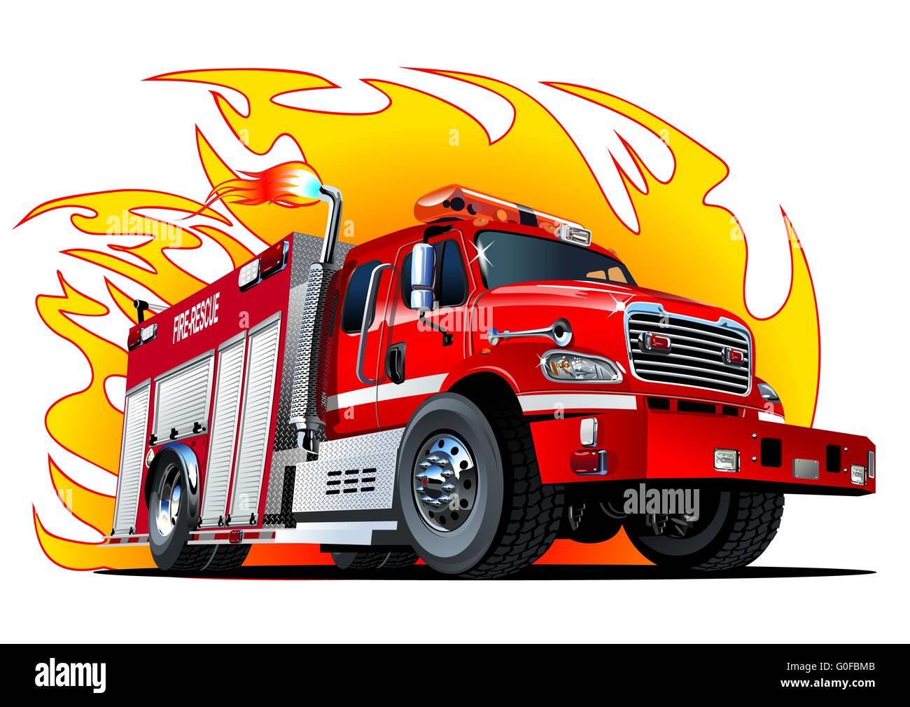 Cartoon firetruck hi-res stock photography and images - Alamy