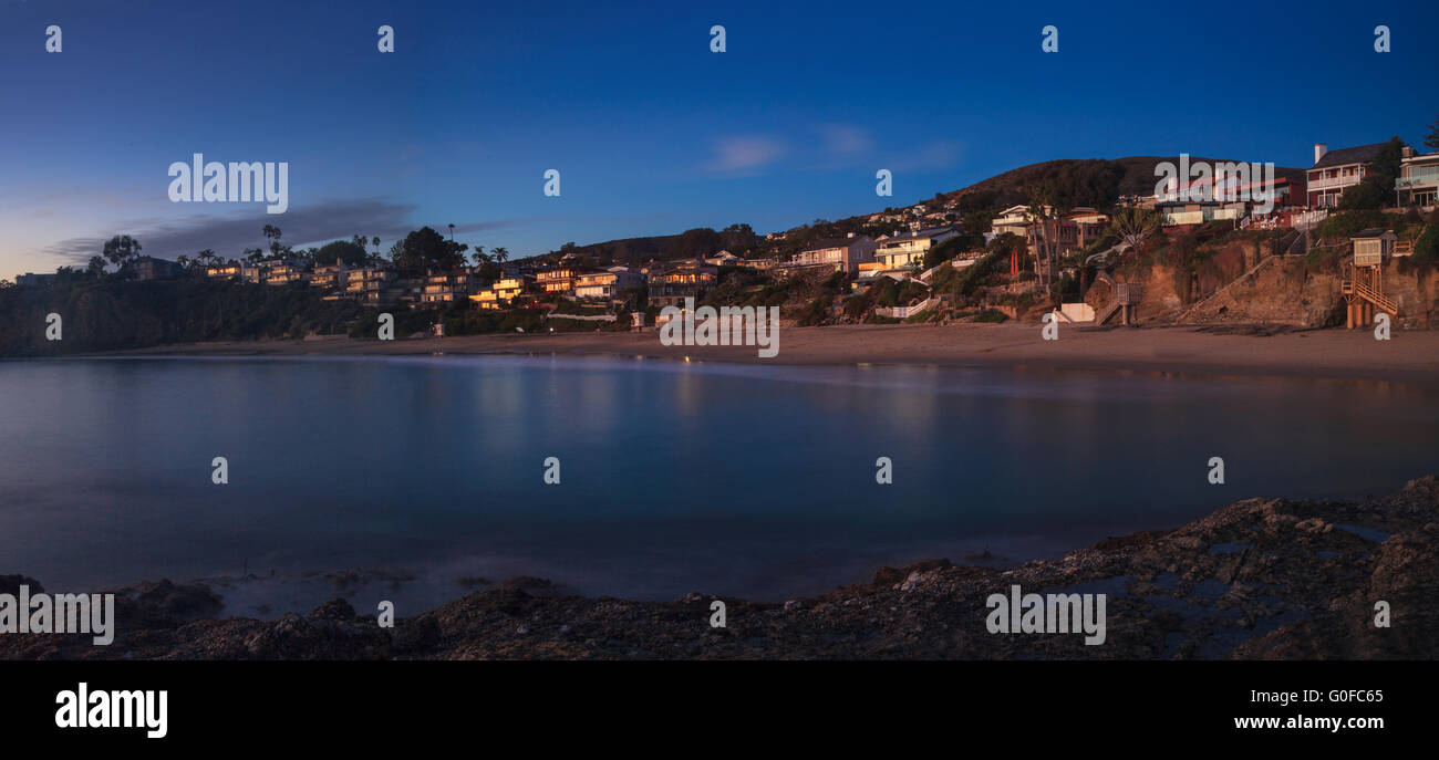 City lights view Laguna Beach at night Stock Photo - Alamy