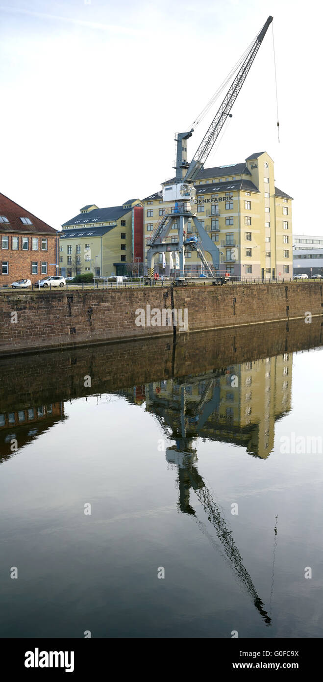 Buildings in the commercial port in Magdeburg Stock Photo - Alamy