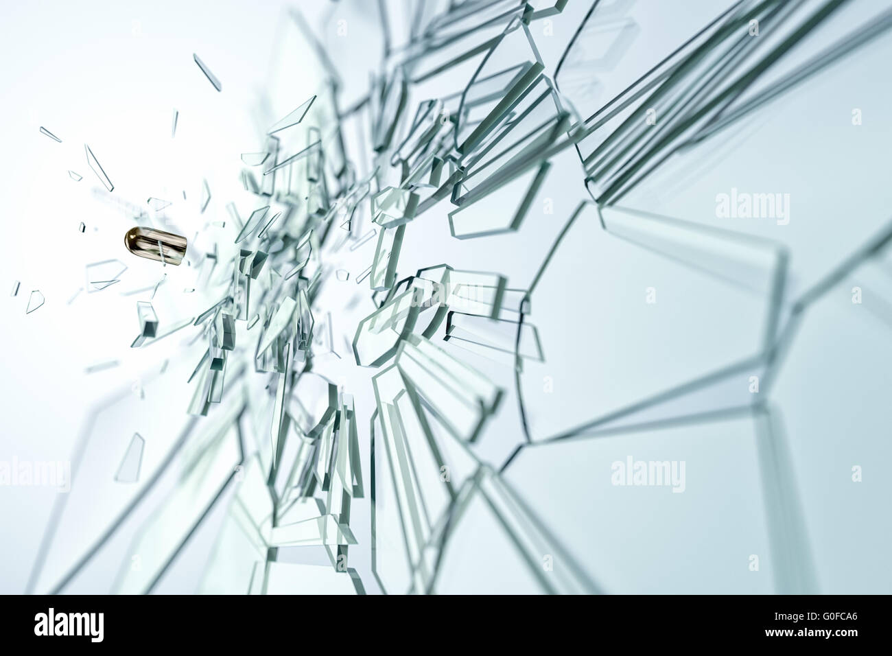 glass damaged bullet Stock Photo - Alamy