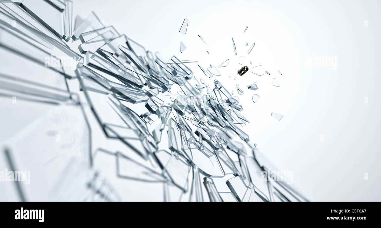 glass damaged bullet Stock Photo - Alamy
