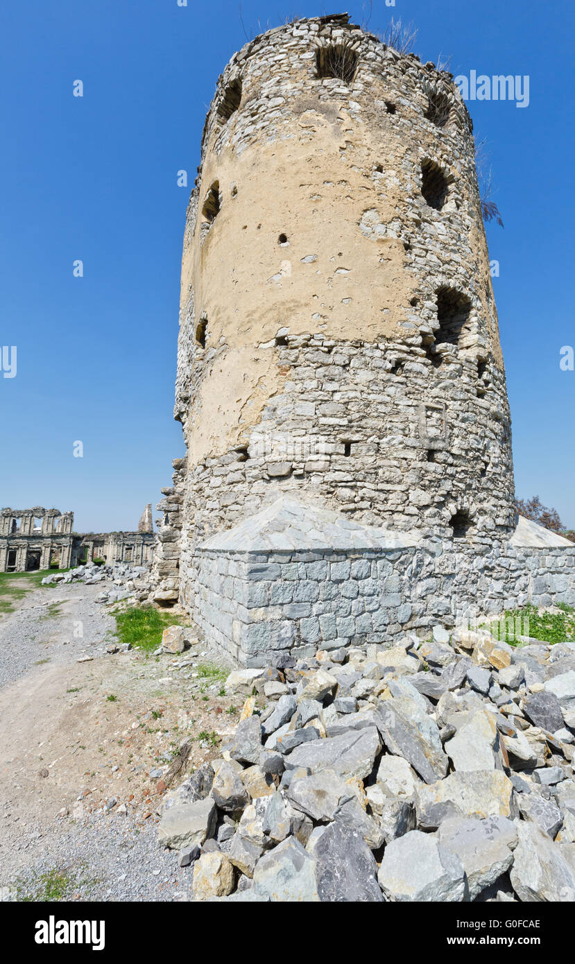 The ruins of a medieval castle. Powder tower Stock Photo - Alamy