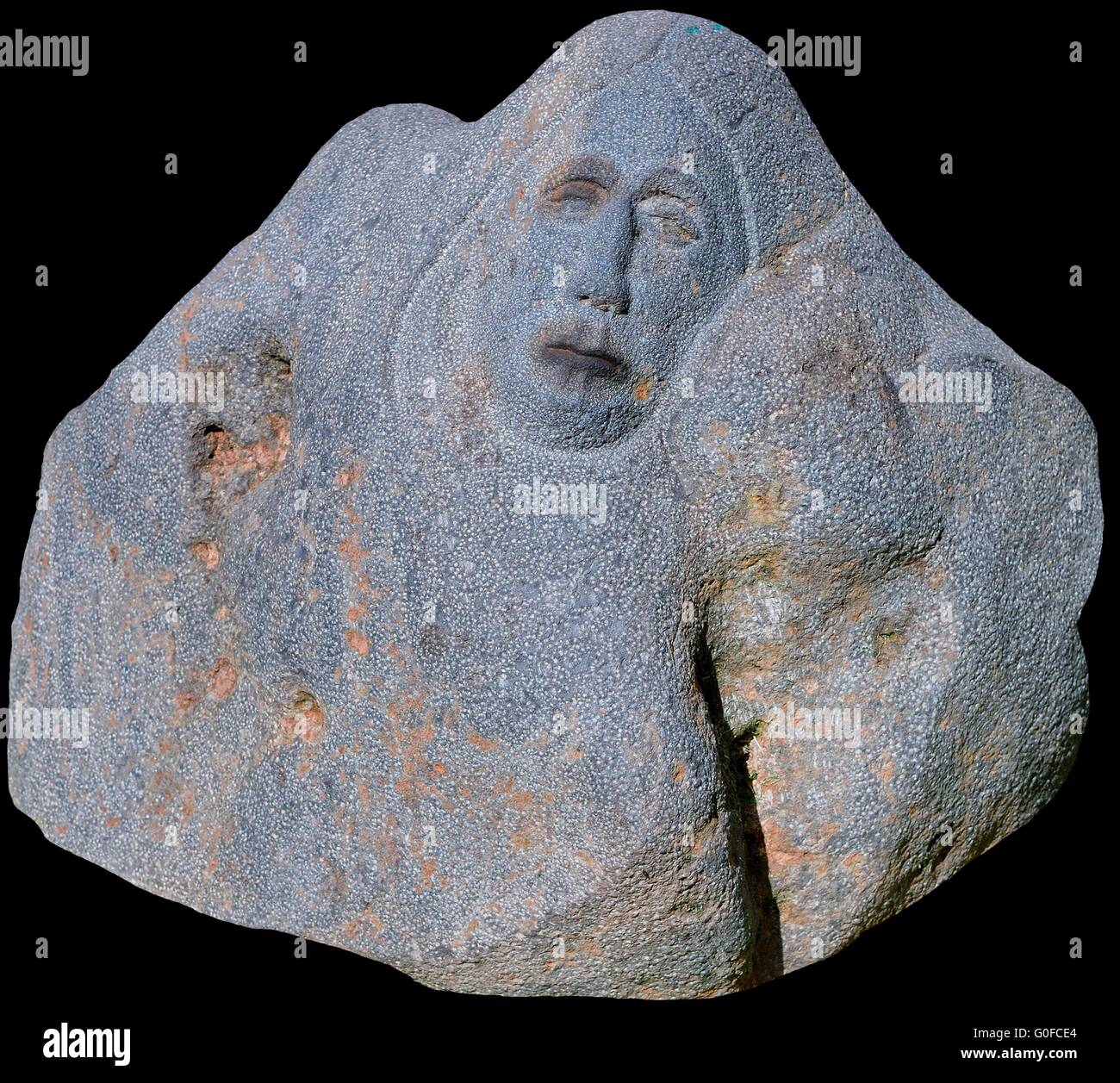 Stone with face Peru Stock Photo - Alamy
