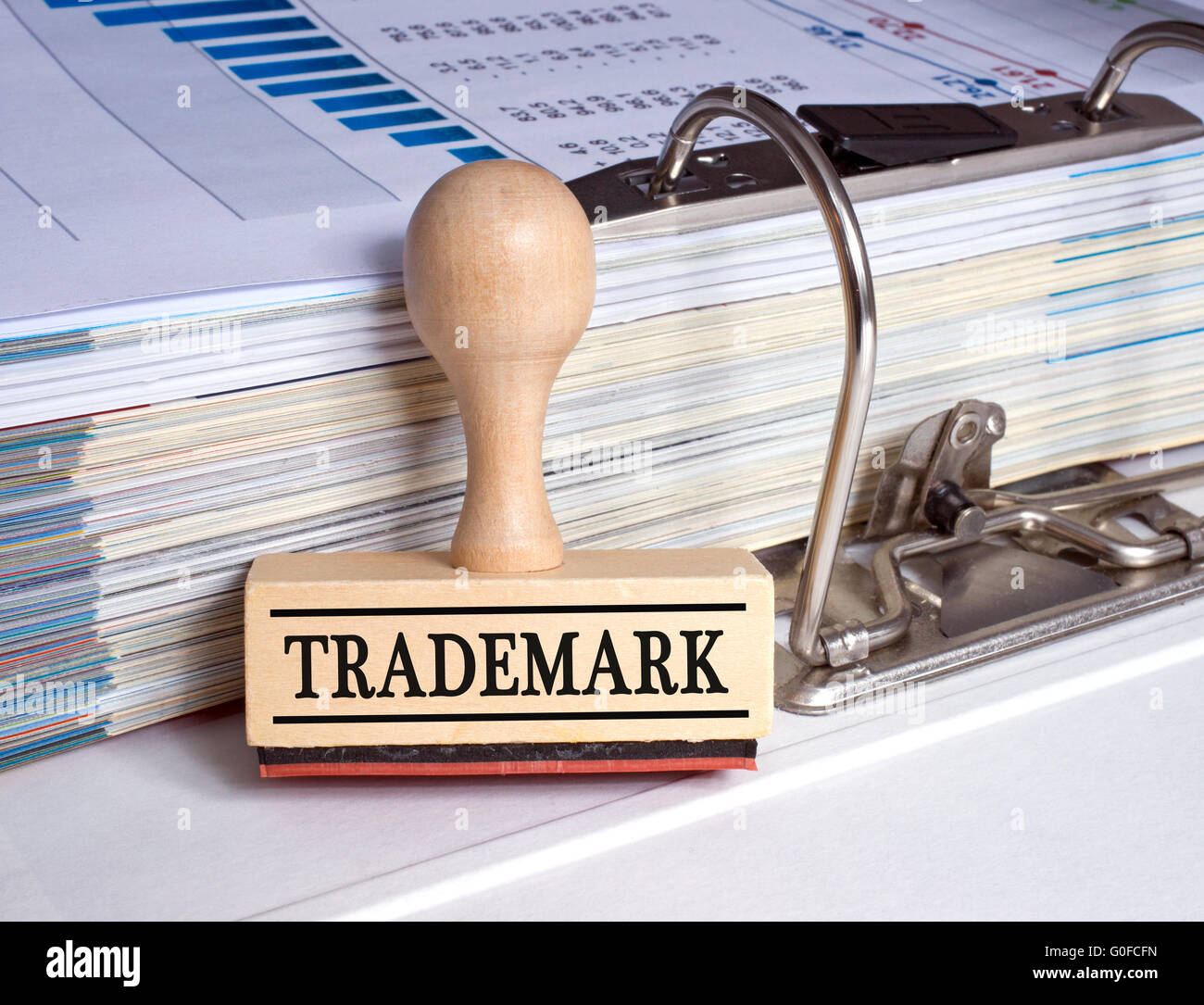 Trademark - rubber stamp in the office Stock Photo - Alamy