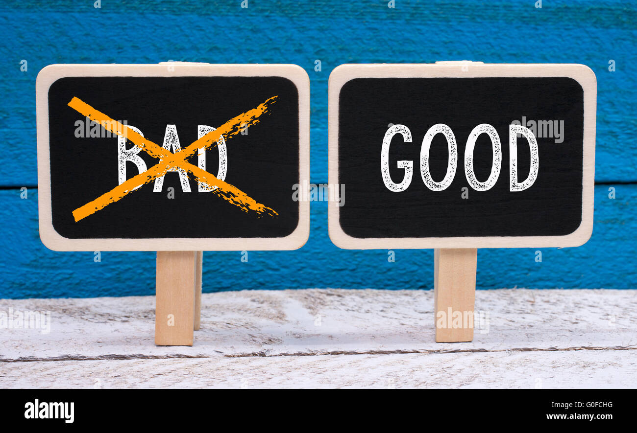 Good and Bad - Evaluation Concept Stock Photo - Alamy