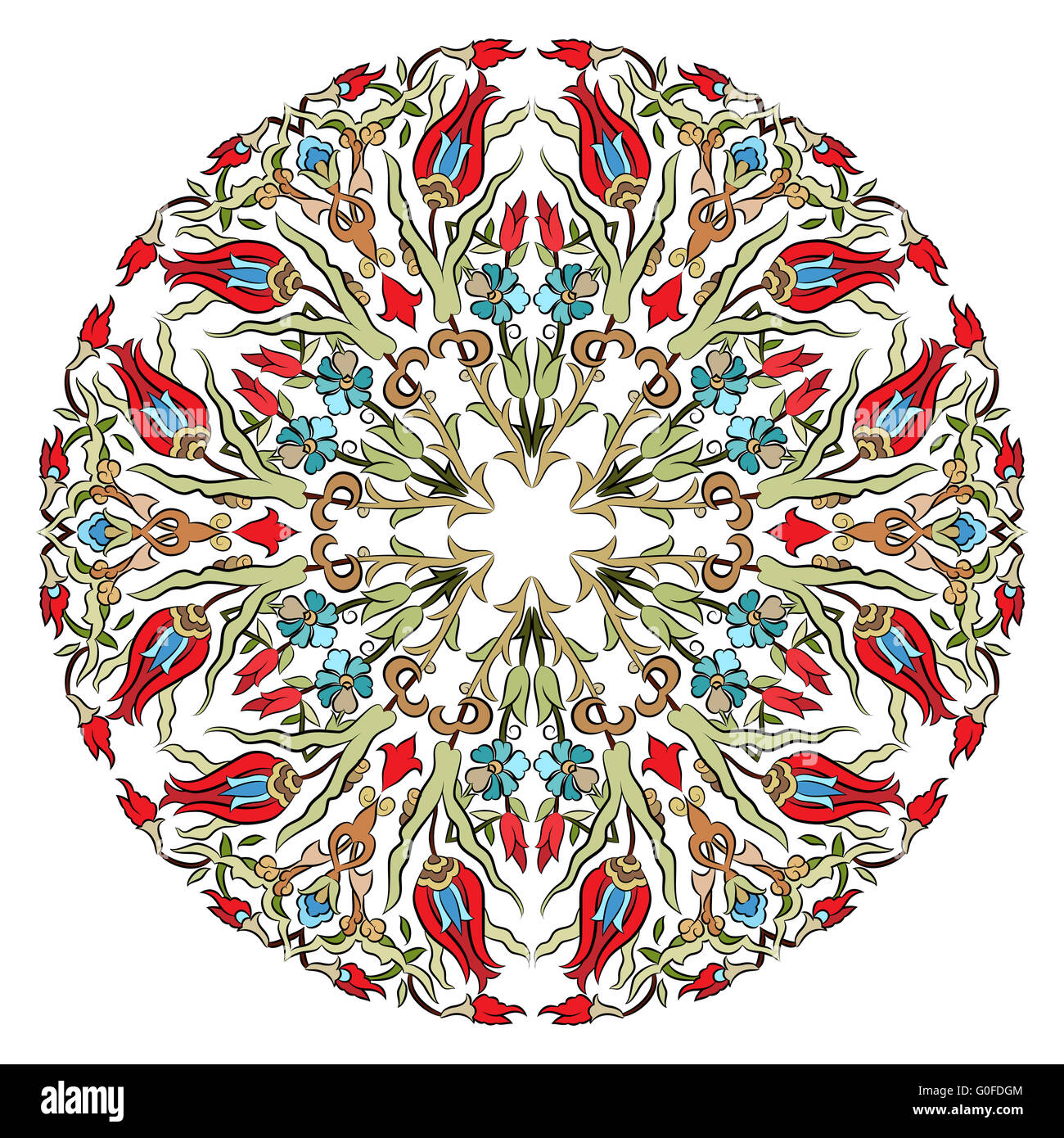 Antique ottoman turkish pattern vector design nine Stock Photo - Alamy