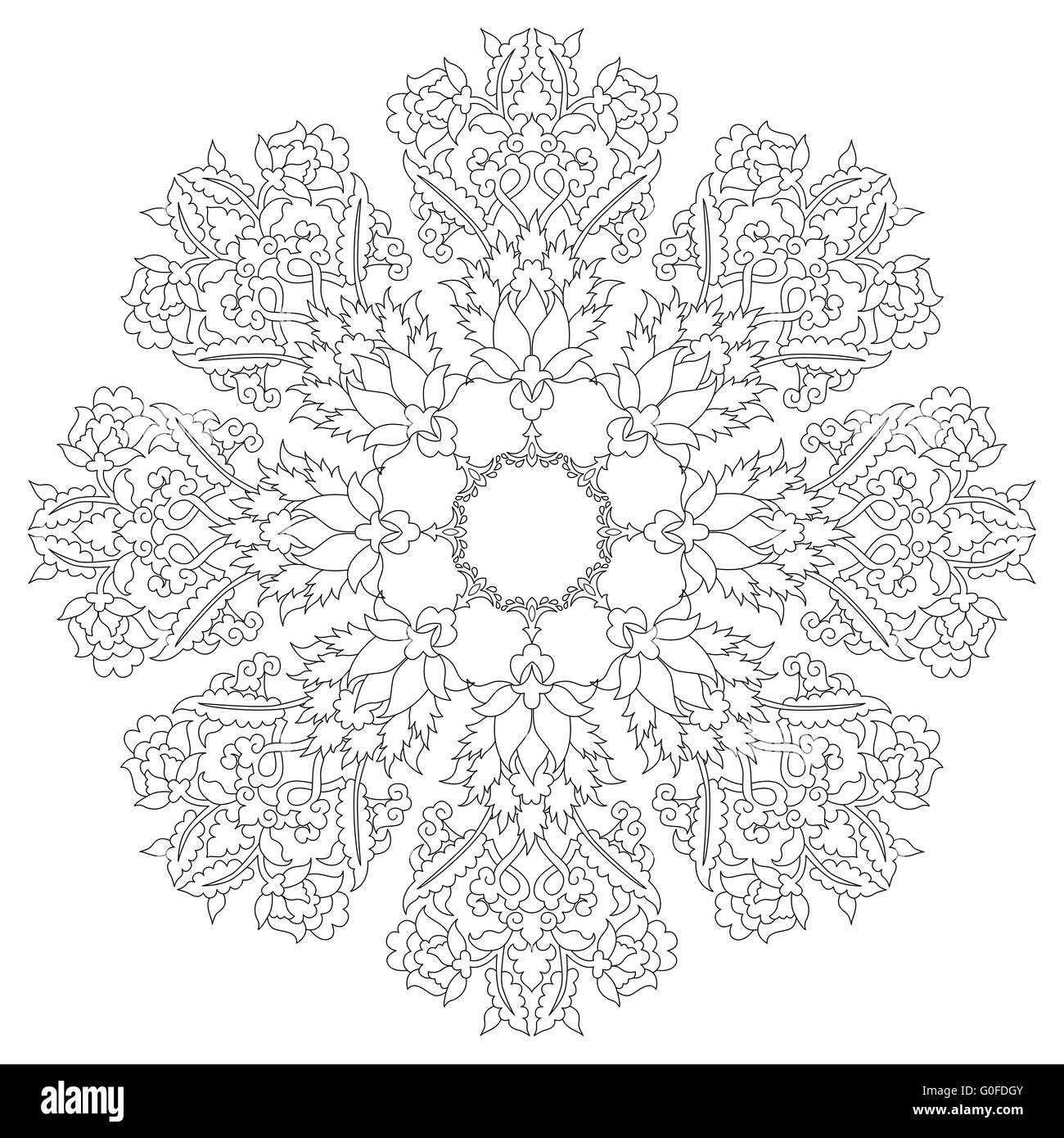 Antique ottoman turkish pattern vector design nineteen Stock Photo - Alamy