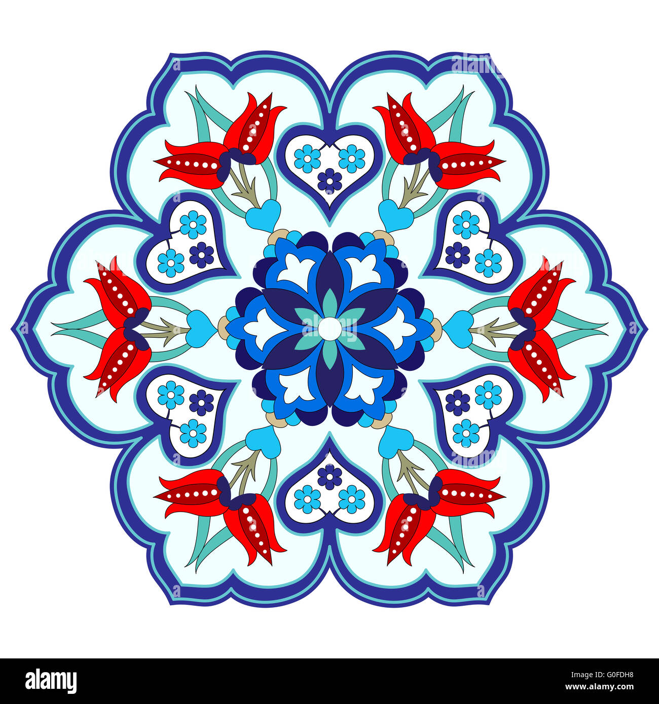 Antique ottoman turkish pattern vector design four Stock Photo - Alamy