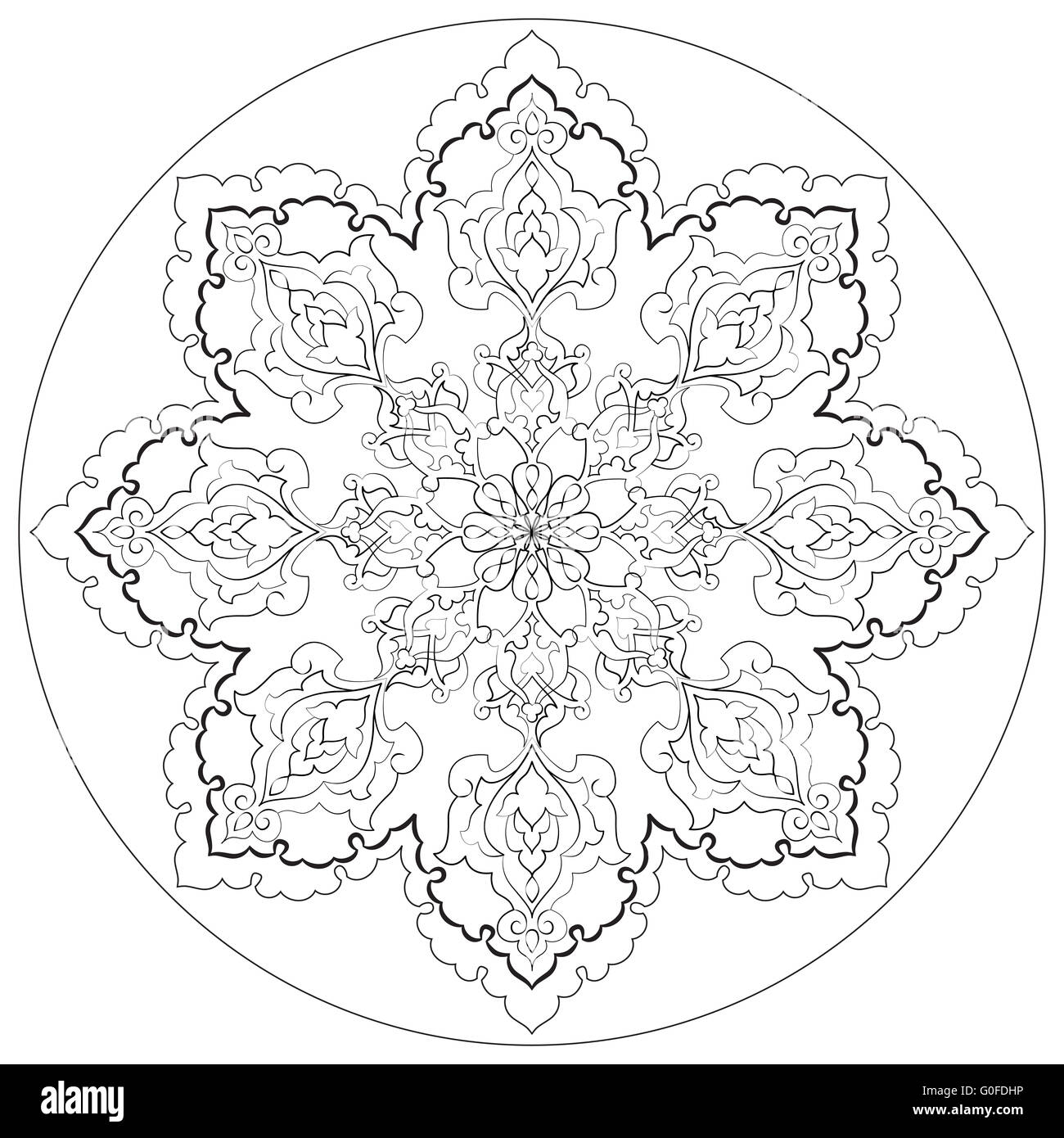 Antique ottoman turkish pattern vector design thirty Stock Photo - Alamy