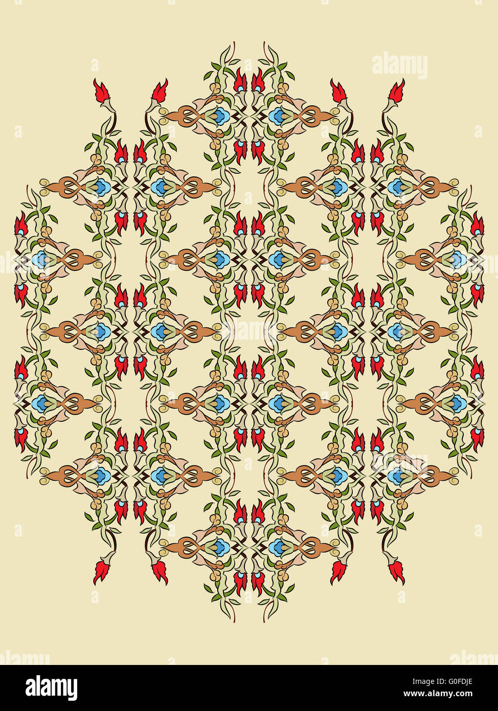 Antique ottoman turkish pattern vector design twelve Stock Photo - Alamy