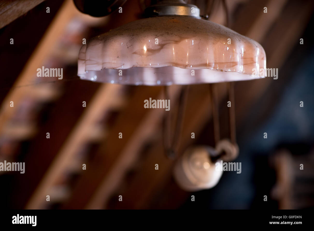 Overhead Lamp on an Attic Stock Photo - Alamy