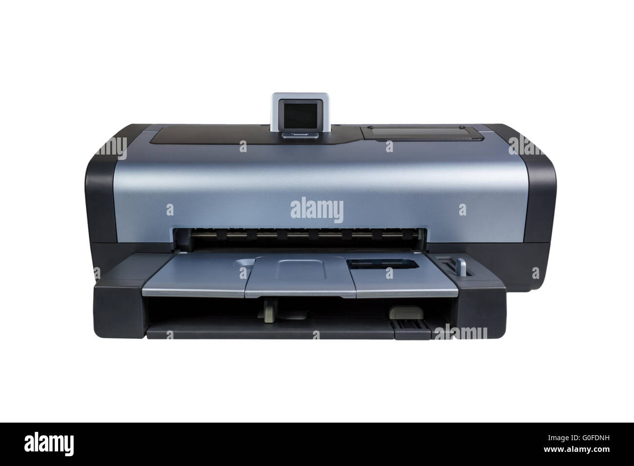 Electronic collection - modern inkjet printer isolated on white ...