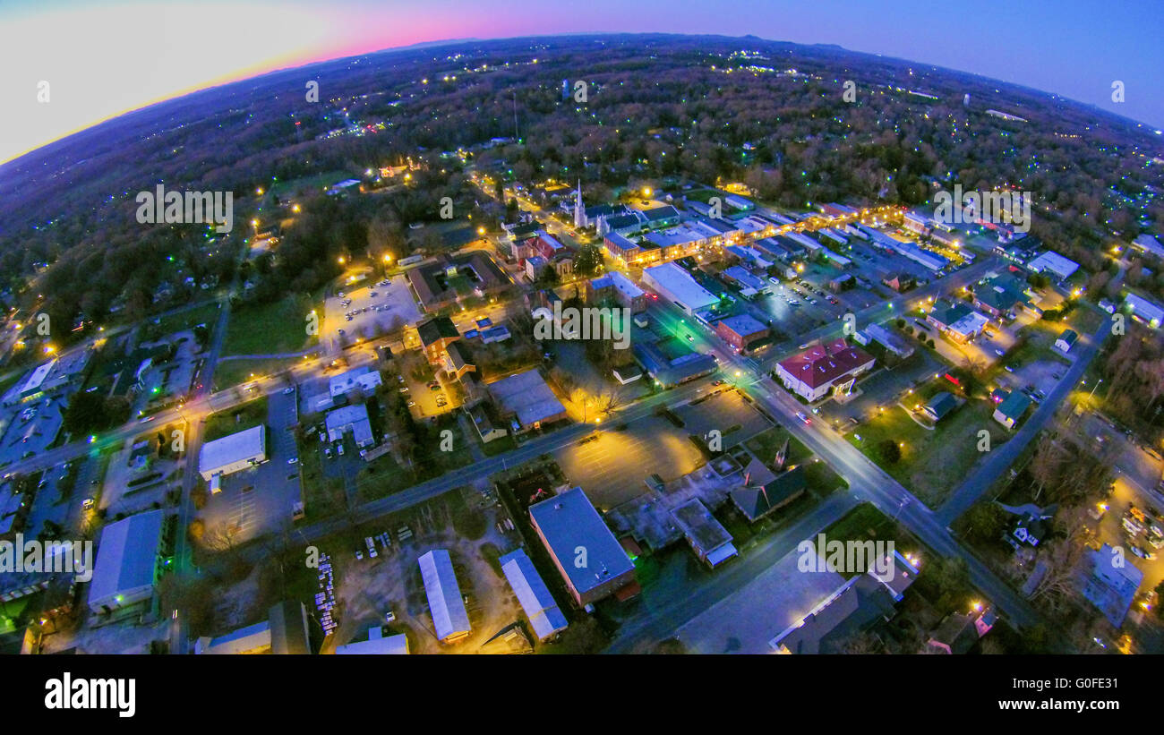aerial over york city south carolina Stock Photo - Alamy