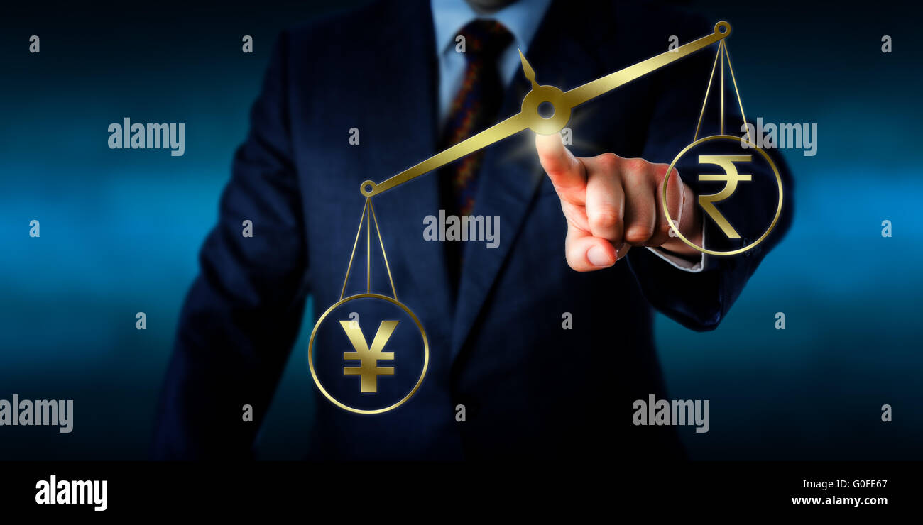 Chinese Yuan Outweighing The Indian Rupee Stock Photo - Alamy