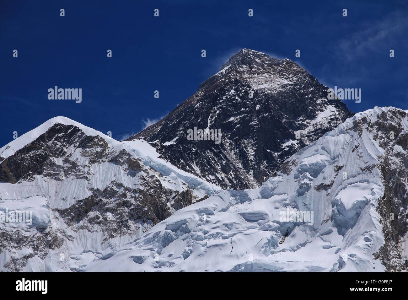 Peak of Mt Everest, view from Kala Patthar Stock Photo - Alamy