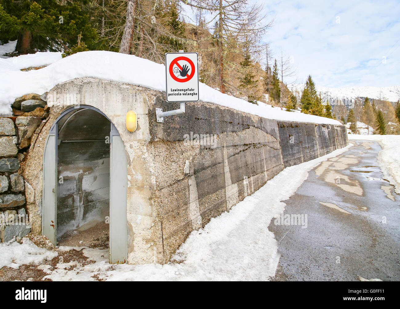 Tunnel with warning sign hi-res stock photography and images - Alamy