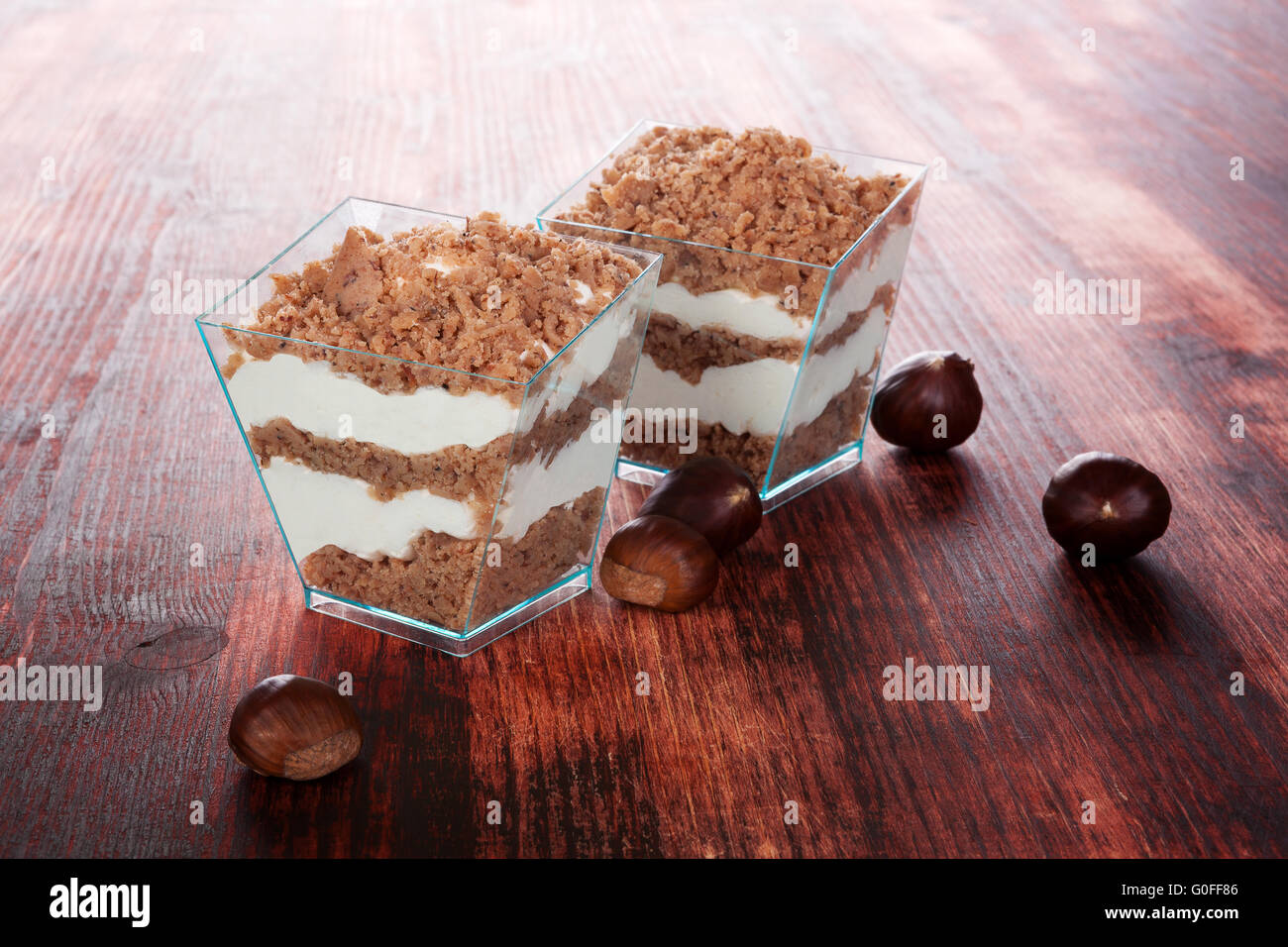 Chestnut puree dessert Stock Photo - Alamy
