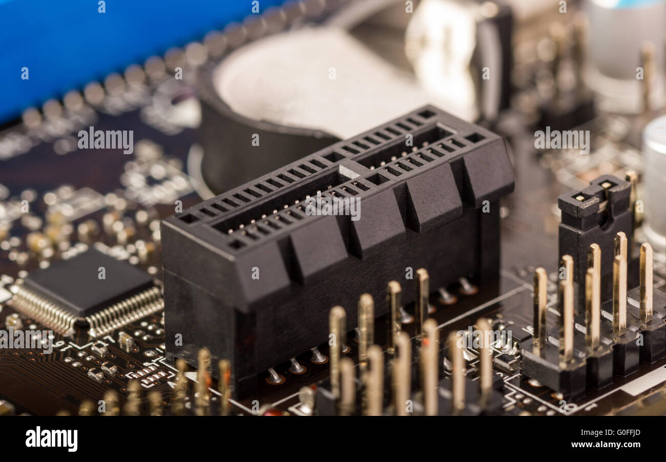 Electronic collection - closeup of computer circuit board with ...