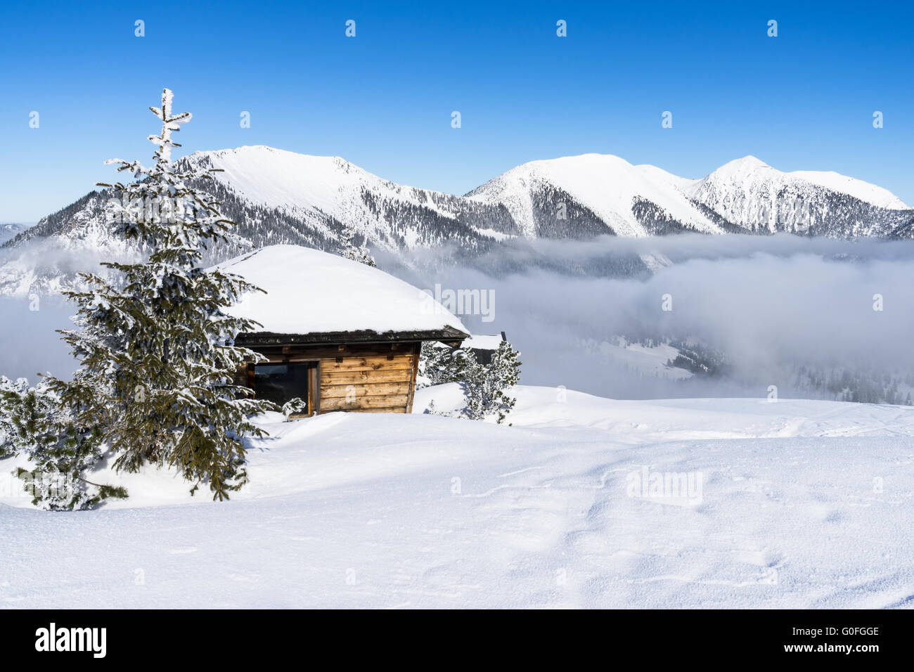 winter landscape with mountains Stock Photo - Alamy